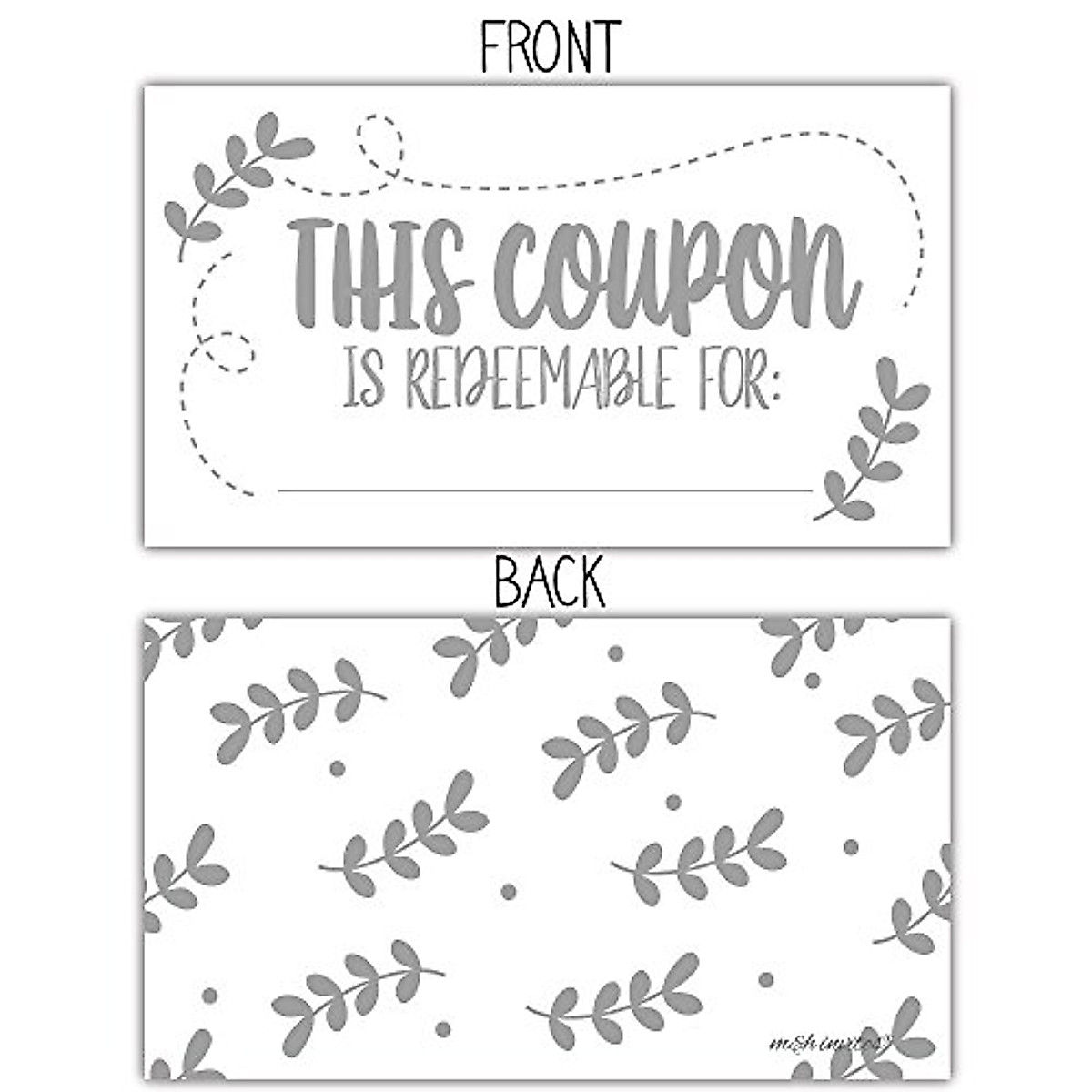 50 Coupon Cards - Coupons for Mom, Wife, Husband, Business - Vouchers