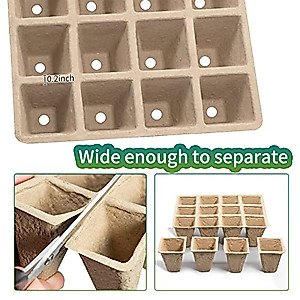 160Cells Seedling Start Trays with Drain Holes,10pcs Peat Pots Seedling Pots Biodegradable,Seedling Starter Kit,Organic Germination Plant Starter Trays(100xLabels,2xTransplant Tools,1xSpray Bottle)