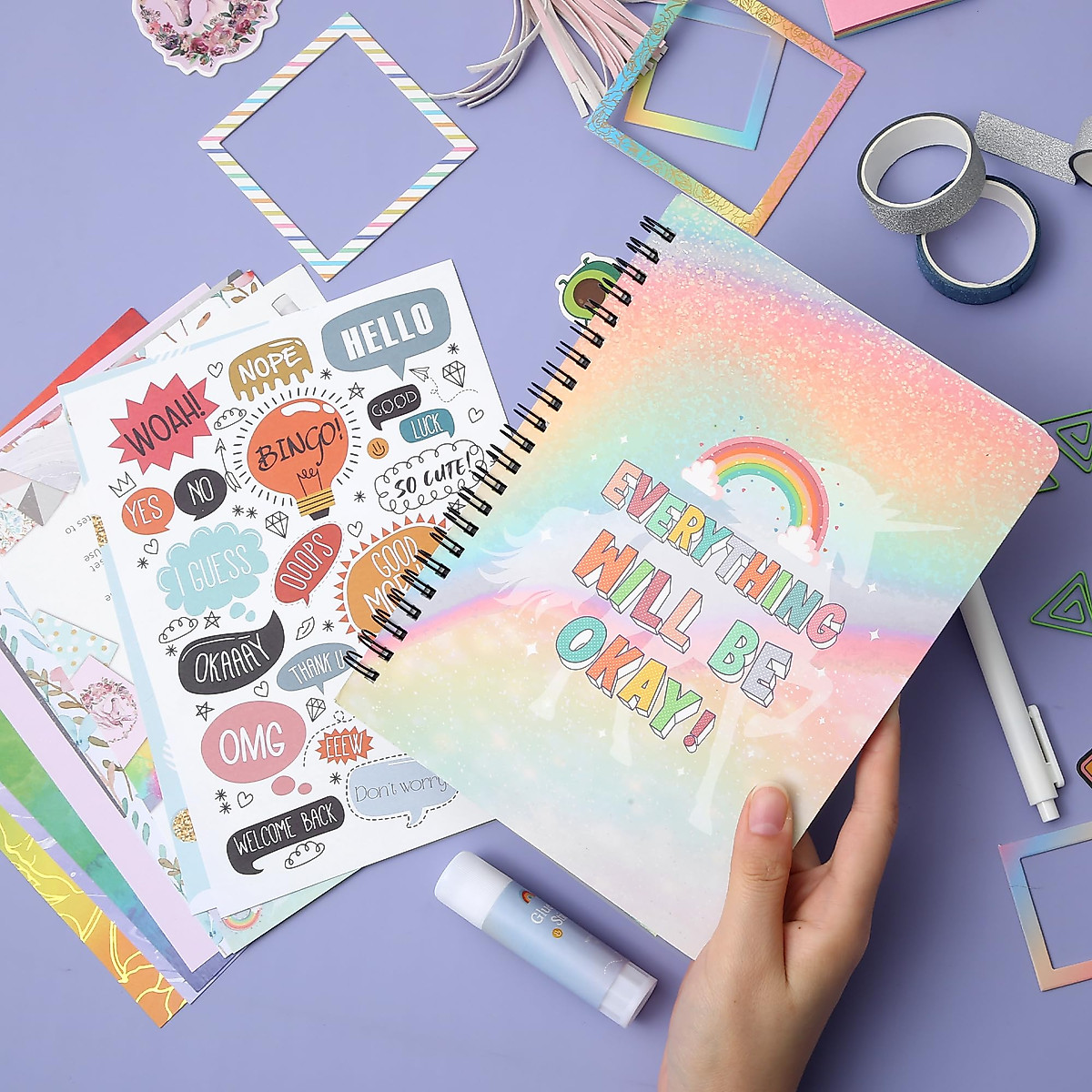 CAGIE DIY Journal Set for Girls, Ideal Gifts for 8 9 10 11 12 Year Old Girl Birthday Gifts, Diary for Girls Journal Kit, Scrapbook & Diary Supplies Set Journaling Art Crafts Kit Crafts for Girls 8-12