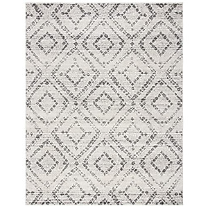 SAFAVIEH Adirondack Collection 8' x 10' Light Grey/Grey ADR131C Modern Diamond Distressed Non-Shedding Living Room Bedroom Dining Home Office Area Rug