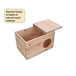 SALUTUYA Wood Nesting House, Squirrel Nesting Box Squirrel House Wear Resistant Mating Breeding Box Nesting for Chinchilla Squirrel Hamster
