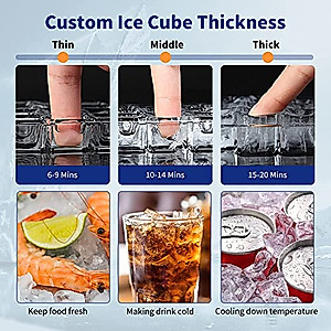 Commercial Ice Maker 130 LBS/24H, Upgraded 15" Wide Under Counter Ice Maker with 35LBS Ice Capacity, Commercial Ice Machine Self Clean Stainless Steel Built-in or Freestanding Large Ice Machine