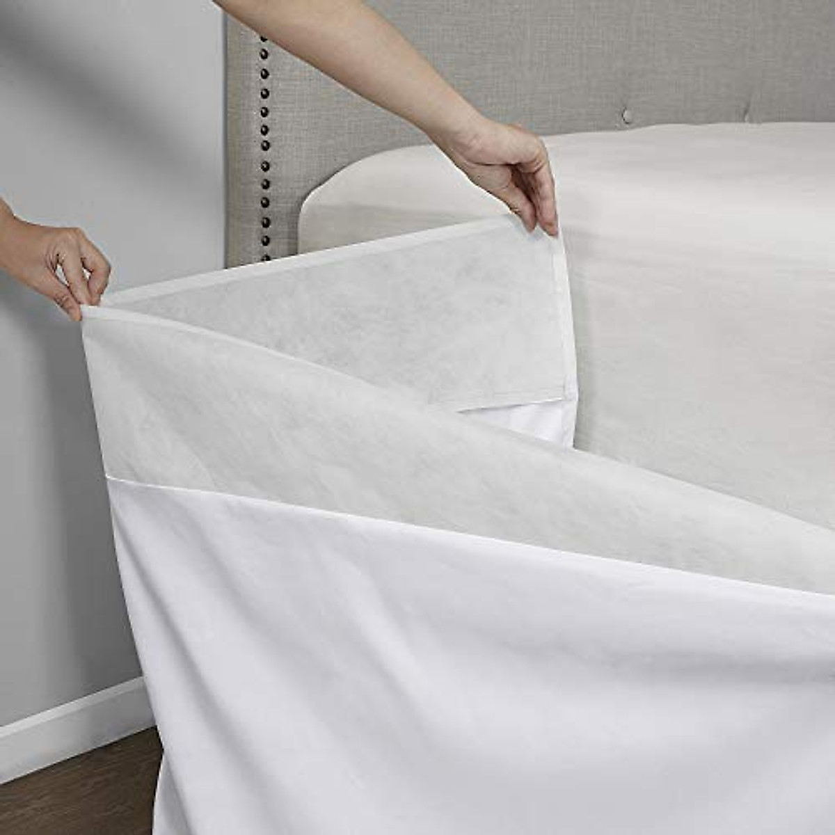 Madison Park Simple Fit Bedskirt, 6" W x 236" L + 26" D, White