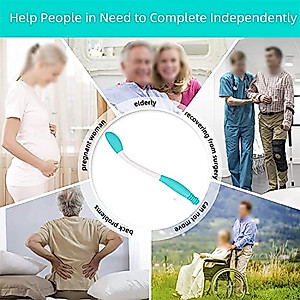 Toilet Paper Aid Wiper Toilet Tissue Aids Tool 15" Long Handle Reach Comfort Bottom Wiper Self Assist Wiping Toilet Aid Self Wipe Helper Assist Holder for Pregnant Elderly Disabled Limited Mobility