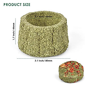 ERKOON 100% Edible Premium Timothy Hay Chew A Bowl for Rabbits, Chinchilla Treats, Chew Toys for Teeth Guinea Pigs and Mice