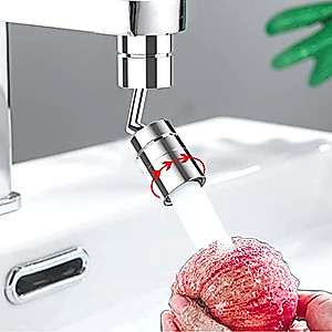 XUERZAT 720 Degree SwivelKitchen Faucet Aerator ，Universal Anti - Splash Sink Attachment 2 Modes faucet extender,for athroom Face Washing, Gargle & Eye Flush adapter