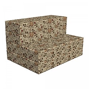 Ambesonne Grunge Foldable Mattress, Swirls Curves and Dots, 74.8" x 35.4", Tan Redwood Pale Brown