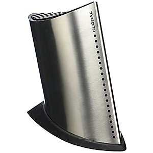 Global GKB-52, 10 Slot Knife Block, Stainless Steel