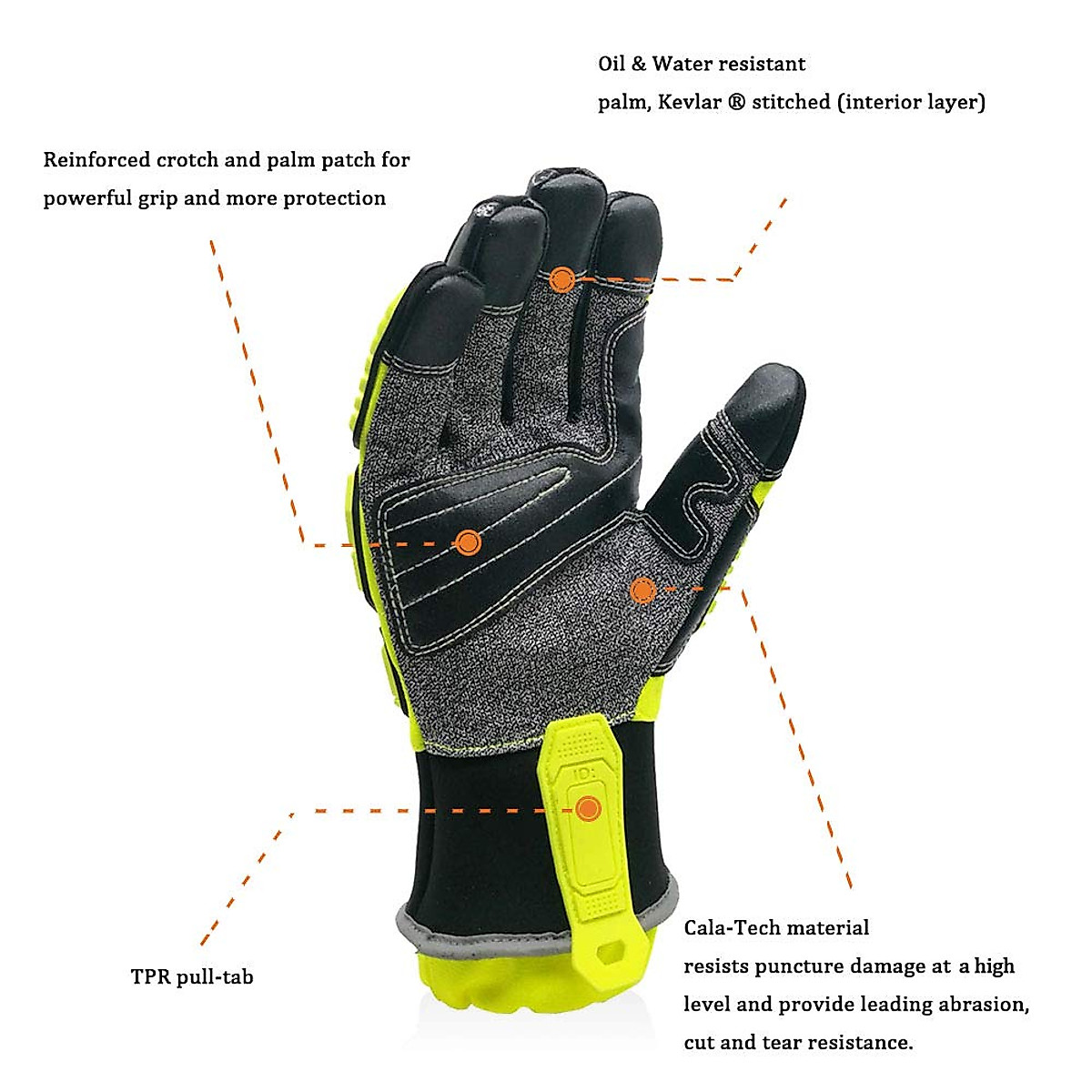 Intra-FIT Rescue 79314 Extrication Gloves Impact, Tear/abrasion/Puncture/Cut Protection, Super Dexterity 5 EN 388: 2016 3X44EP,Size L