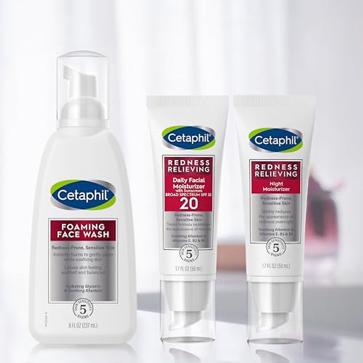 CETAPHIL Redness Relieving Foaming Face Wash For Sensitive Skin , 8 Fl Oz , Gently Cleanses & Calms Sensitive Skin Without Over Drying, (Packaging May Vary)