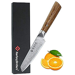 Paring Knife 3.8Inch Damascus Steel Knife Professional Super Steel VG10 Comfortable Ergonomic Wood Grain Handle Very Sharp Paring Knives for Kitchen–Gift Box