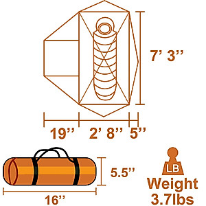 Clostnature 1-Person Tent for Backpacking - Ultralight One Person Backpacking Tent, Hiking Tent for One Man, Solo, Single Person with Tri-Beam Aluminium Stakes