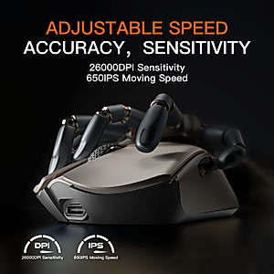Darmoshark M3 Wireless Gaming Mouse,Tri-Mode 2.4G/USB-C/Bluetooth Mouse Up to 26000DPI,PAW3395 optical sensor Lightweight 58g,5 programmable button 500MAh Battery Life,Computer Mouse for Laptop,PC,Mac