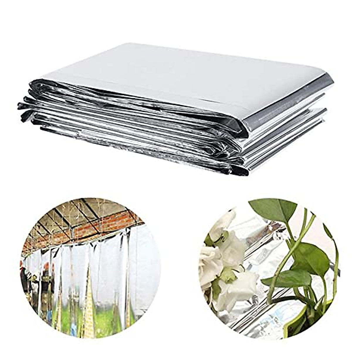 QLGCJ High Silver Reflective Mylar Film, Garden Greenhouse Covering Foil Sheets Effectively Increase Plants Growth, 120x210cm