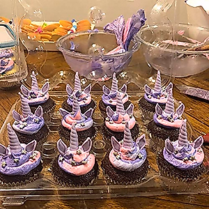 Hedume 12 Pack Cupcake Carrier, 12 Counts Stackable Cupcake Boxes, Clear Cupcake Container with Detachable Lid for Cupcakes, Muffin, BPA-free