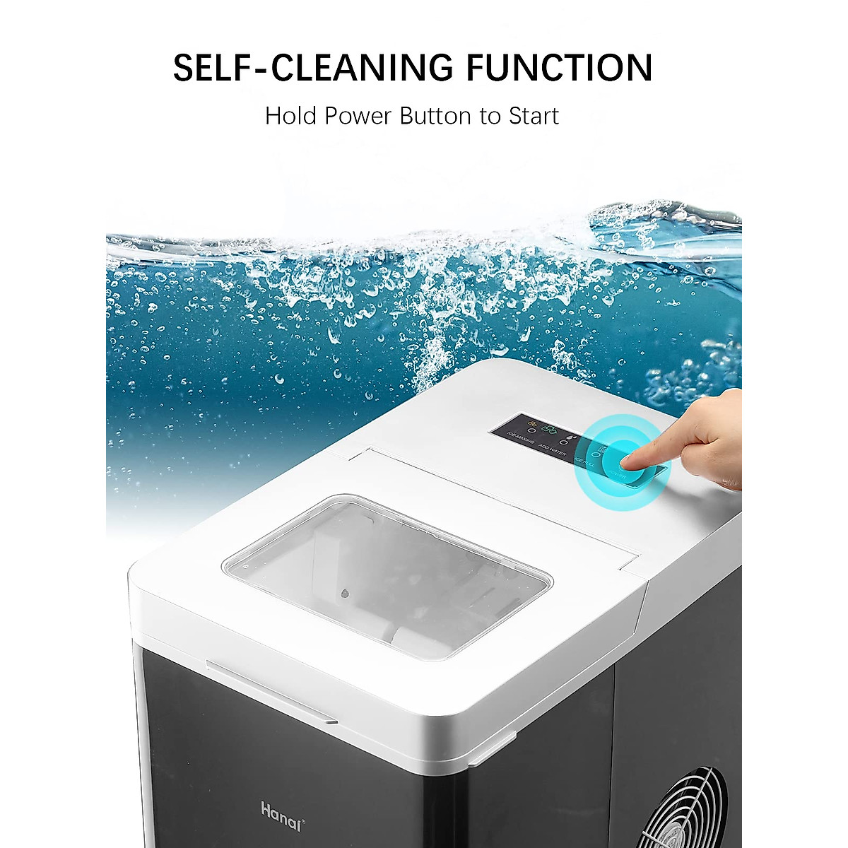 Ice Maker Countertop WANAI Portable Ice Making Machine with Ice Basket & Ice Scoop 33lbs Ice in 24Hrs L&S Bullet Size for Home Kitchen Party Bar