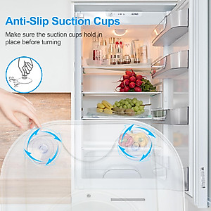 Lazy Susan Turntable Organizer for Refrigerator,Lazy Susan for Fridge 15.67'' Clear Fridge Organizer Storage,Lazy Susan for Pantry, Cabinet, Table,Kitchen, Countertop