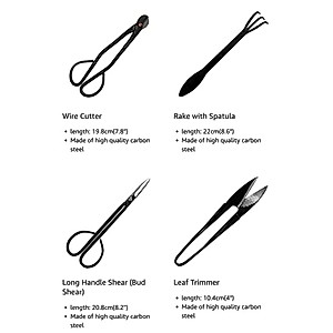 15 Pieces Bonsai Tree Kit, Bonsai Tools Set, Carbon Steel Scissor Cutter Shear, Perfect Gardening Trimming Tools