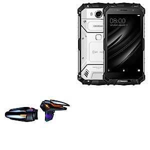 BoxWave Gaming Gear Compatible with Doogee S60 Lite - Touchscreen QuickTrigger Auto, Trigger Buttons Autofire Gaming Mobile FPS - Jet Black