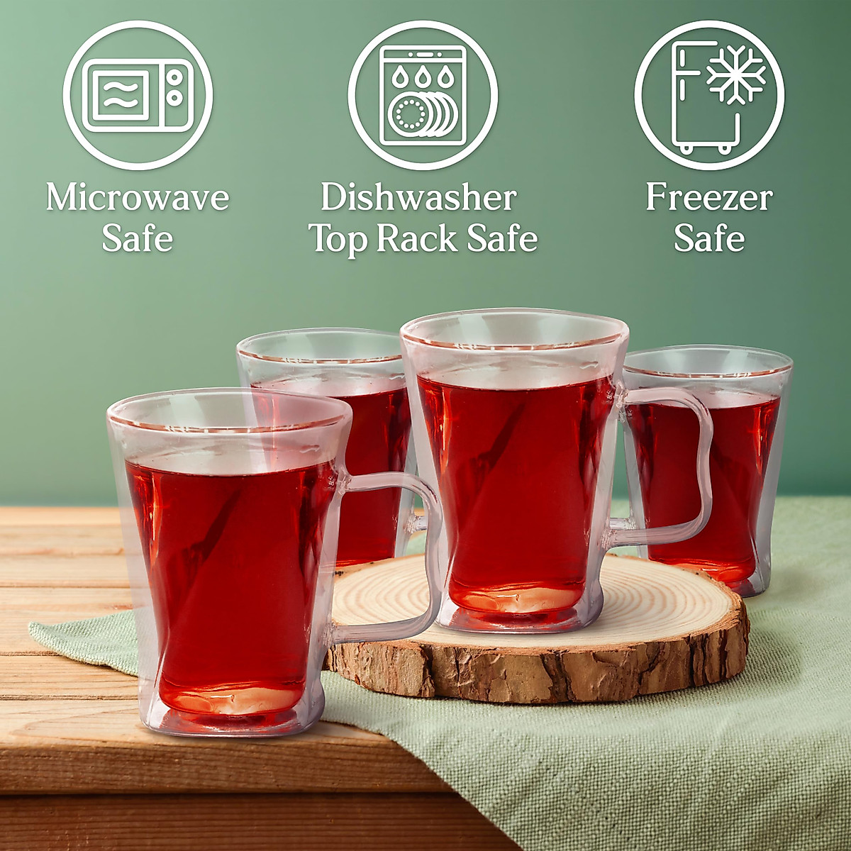 Glass Tea Sets for Adults-Elevate your Tea Time with our Clear Teapot & insulated Cup Set- Tea Pot Sets Kettle w/Infuser for Stove Top & 4 Double Wall Teacups Blooming loose leaf teas Glass Tea set