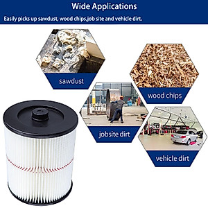 MOCW 2 Pack Red-Stripe Cartridge Filters 17816 9-17816 Compatible with Craftsman Shop Vac Wet/Dry Vacuum Cleaner 5 6 8 12 16 and Large Gallon