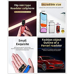 Tuanzi F18 Smallest Flip Cellphone GSM Unlocked 2G Mini Phone MTK6261 Bluetooth Mini Backup Pocket Portable Car Model Mobile Phone Gift for Kids (Gold)