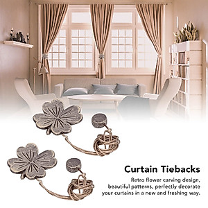 2pcs Curtain Tiebacks Magnetic Flower Curtain Strap Buckle Decorative Drapes Tie Back for