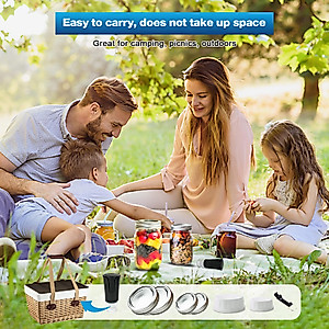 Electric Upgrade Portable Mason Jar Vacuum Sealer - 9 Piece Electric Vacuum Sealer for Jars Vacuum Sealing for Wide Mouth & Regular Mouth Mason Jar for Food Storage