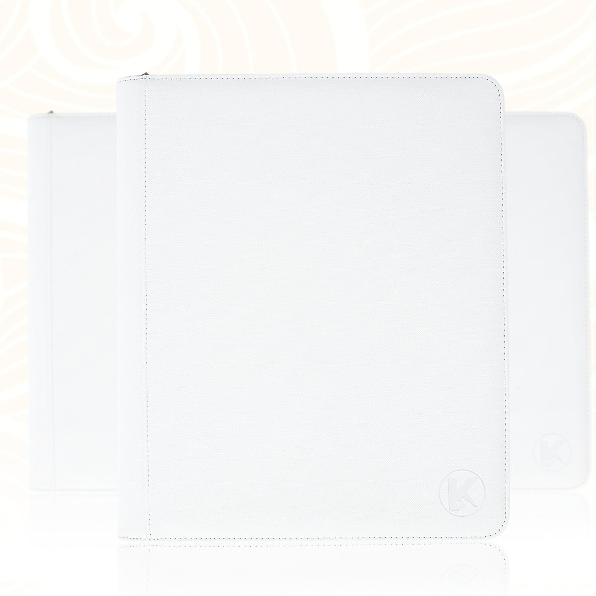 KUOOKING Toploader Binder - Holds 288+ TopLoaders for Cards, 9 Pocket Top Loader Binders with Sleeves for 3" x 4" Rigid Card Holders for TCG, MTG,Sports and other Standard Card (White)