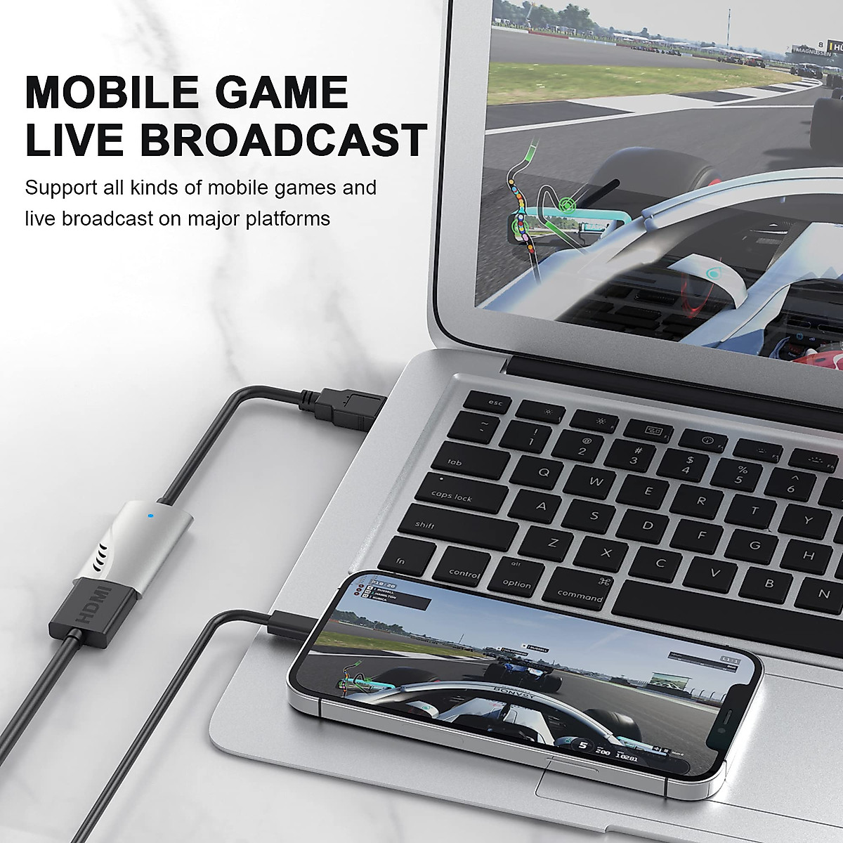 youcheng Video Capture Card 4k, HDMI Capture to USB Video Capture Device, 1080P HD 60fps Live Broadcast and Recording Video Audio Capture Device