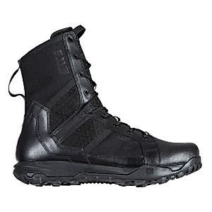 5.11 Tactical Men’s A/T All-Terrain 8-Inch Side Zip Boots, Full-Length Side Zipper, Slip Resistant, Black, 11.5 Regular, Style 12431