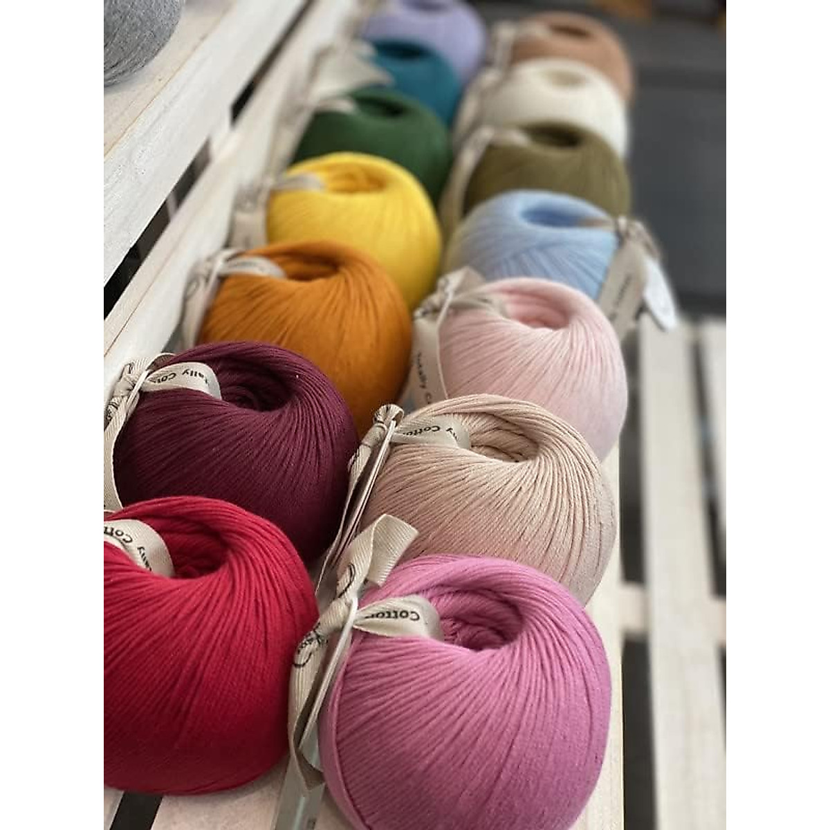 About Strings 100% Organic Cotton No.3 Light DK Yarn 3.53oz(100g) 234 Yards per Ball, 2-Pack (Lunar)