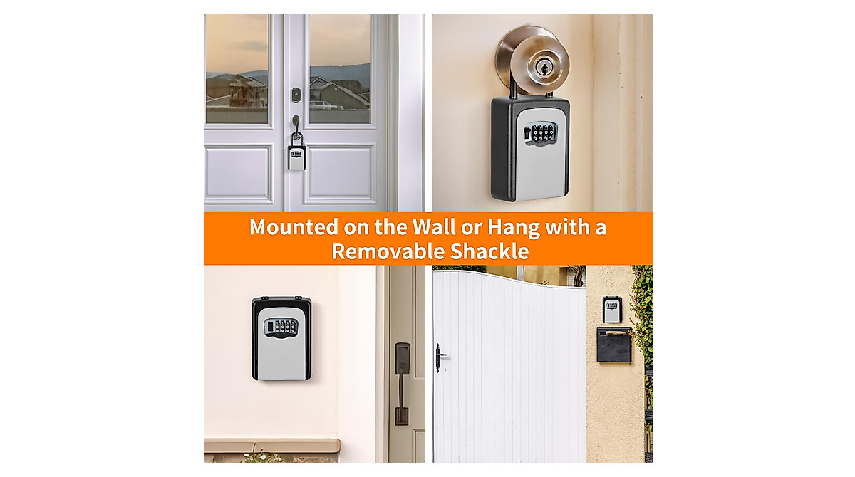 Secure Portable Key Lock Box with Visible Numbers & Weatherproof Design