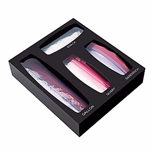 AQUIVER Acrylic Ziplock Bags Organizer - Baggie Bags Drawer Organizer & Plastic Food Storage Bags Holder - Compatible with Gallon, Quart, Sandwich, Snap, Freezer, Slider Bags (Black)