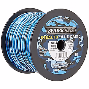 SpiderWire Stealth® Superline, Blue Camo, 15lb | 6.8kg, 200yd | 182m Braided Fishing Line, Suitable for Saltwater and Freshwater Environments