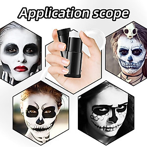 2 Pack Black White Face Paint Stick, Each Color 1 oz Cream Blendable Halloween Face Body Eye Painting Sticks for Sports Events Special Effects Makeup Kit, Full Coverage Skin Paints for Adults Kids