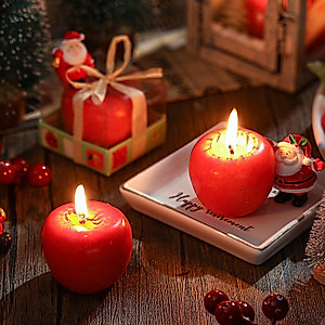 Tondiamo 12 Pcs 12 Pcs Apple Candle Christmas Artificial Creative Apple Shaped Candle Gifts for Women 3D Apple Shape Party Wax Candle Gifts for Birthday Christmas Party Home Table Decor Mother Gift