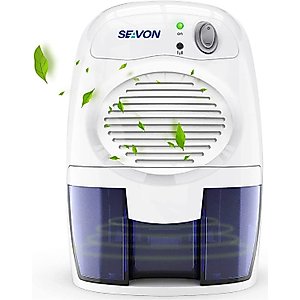 SEAVON Electric Dehumidifiers for Home, 2200 Cubic Feet (205 sq ft) Portable and Compact 16 oz Capacity Quiet Dehumidifiers for Basements, Bedroom, Bathroom, RV, Laundry Room, Closet, Auto Shut Off
