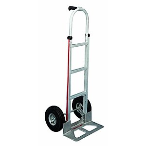 Magline HMK117UA4 Aluminum Hand Truck, Straight Loop Handle, Pneumatic Wheels, 500lbs Capacity