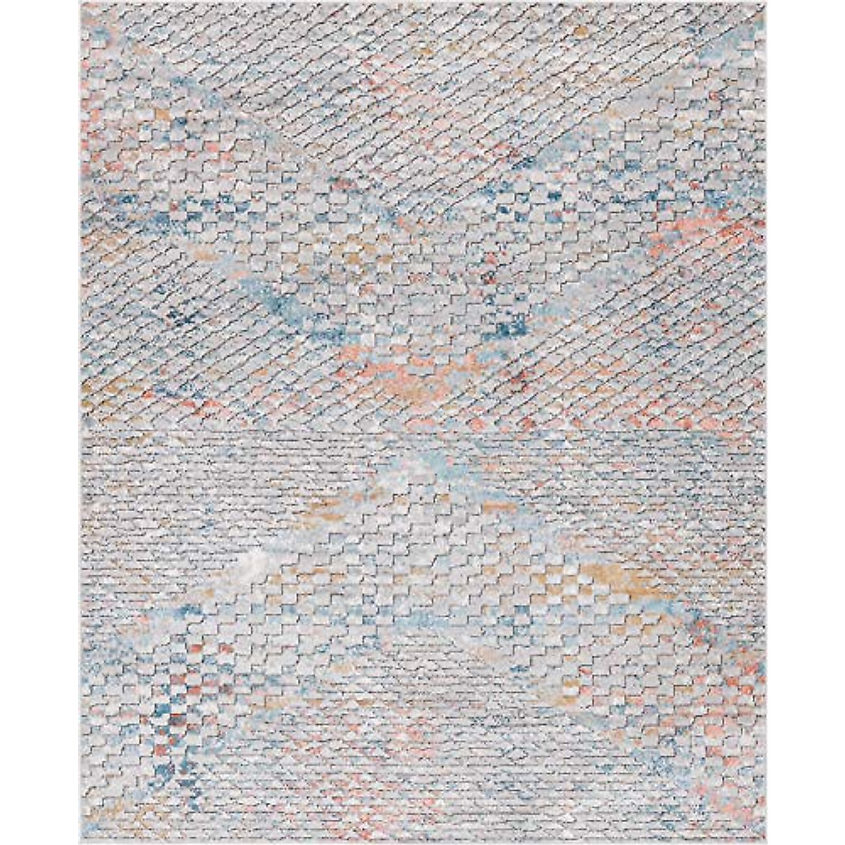 Rugs.com Leipzig Collection Area Rug – 8' x 10' Multi Low-Pile Rug Perfect for Living Rooms, Large Dining Rooms, Open Floorplans