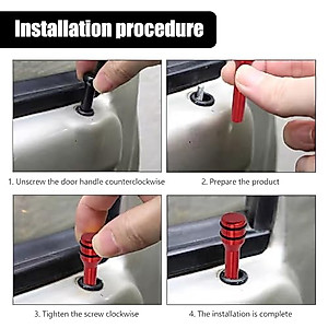 Hawyet 4 PCS Car Door Lift Bolt, 1.93" Safety Door Metal Lock Knob Pull Pin Replacement, Simple Personalized Door Lock Status Button Cover, Universal Interior Accessories for Most Cars (Blue)