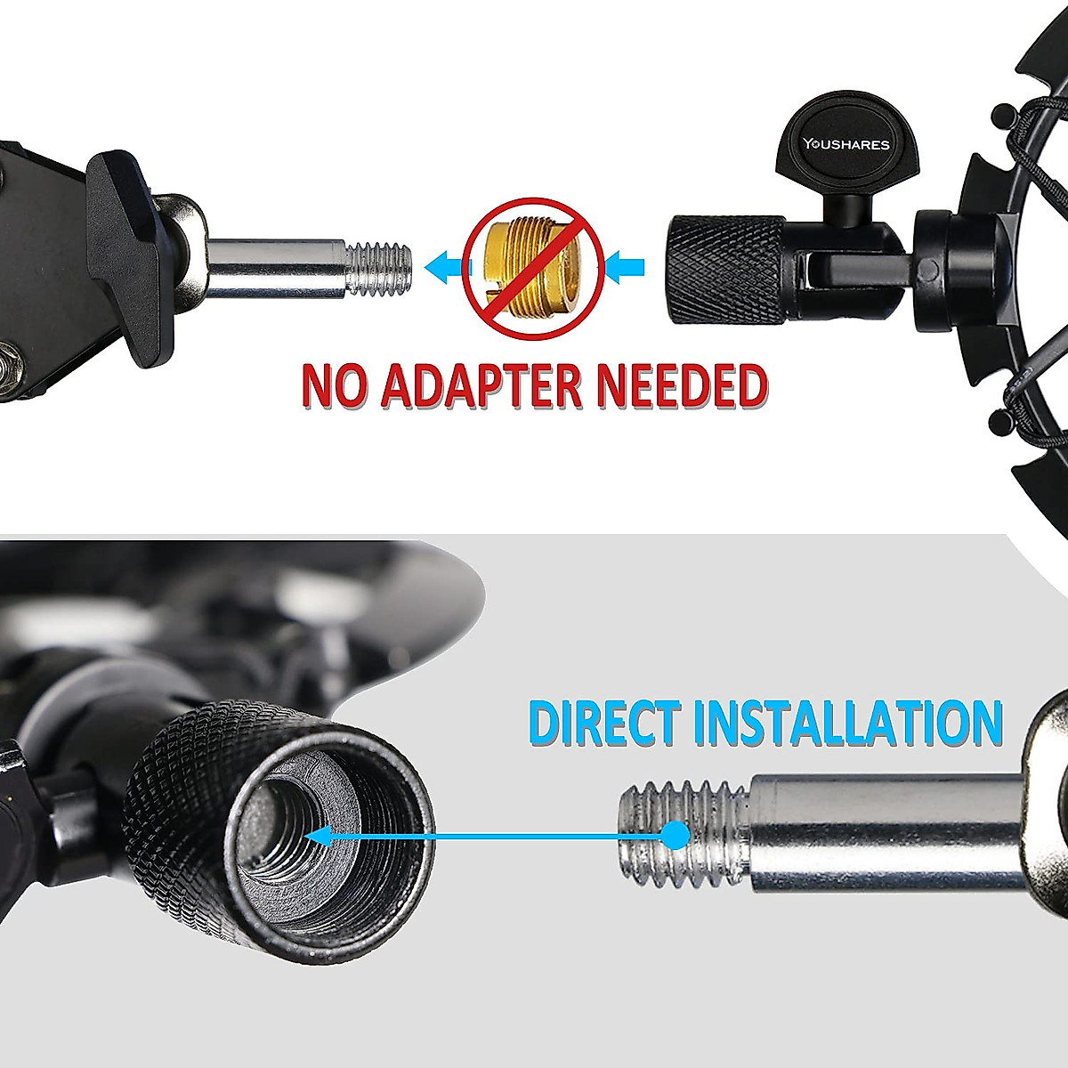 YOUSHARES Blue Yeti X Shock Mount, Latest Alloy Shockmount Reduces Vibration and Shock Noise Matching Boom Arm Mic Stand, Designed for Blue Yeti X Microphone