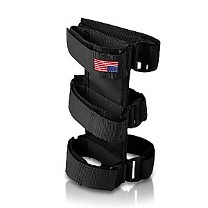Miytsya 1 PC Fire-Extinguisher Holder Adjustable Roll Bar, Jeep Wrangler Roll Bar Fire Extinguisher Strap, American Flag Pattern, Universal for Jeep Wrangler 1965-2022 JK JKU TJ CJ Gladiator (Black)
