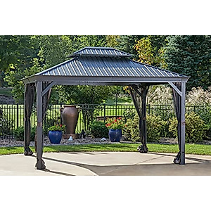 Shade N' Shelters 12' x 14' Outdoor Hardtop Gazebo for Patio, Backyard, Garden, or Deck (12' x 14', Aluminum Black Frame)