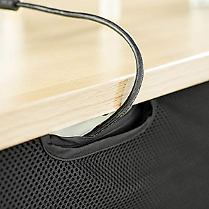 VIVO Black 30 inch Under Desk Privacy and Cable Management Organizer Sleeve, Wire Hider Kit Panel System, DESK-SKIRT-30