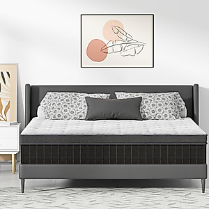 Ladinimo Queen Mattress, Hybrid Mattress with High Density Foam & Motion Isolation with Individually Wrapped Pocket Coils Medium Firm Mattresses,Queen Size Mattresses 80 * 60 * 14 inches