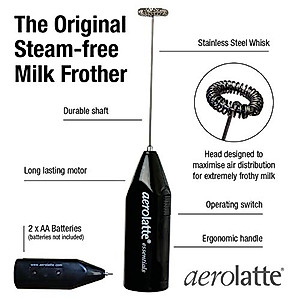 Aerolatte Essentials Steam-Free Milk Frother, Black