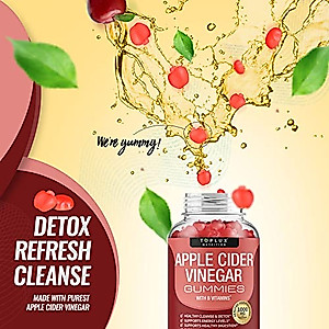 Toplux Apple Cider Vinegar Gummies - 1000mg ACV with B12, Beet Root, Pomegranate for Immune System, Detox & Cleanse, Gummy Alternative to Apple Cider Vinegar Capsules, for Men Women 2X Pack