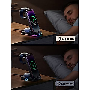 3 in 1 Wireless Charging Station, JOYROOM【Foldable & Double Coil】 Foldable Wireless Charger Compatible with iPhone15/14/13 Pro Max, Apple Watch Ultra/8/7/6/5, and Airpods Pro/2nd/3
