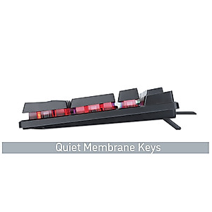 MANHATTAN Wired Membrane Gaming Keyboard – with Backlit RGB LED, USB-A Connection, Quiet Keystrokes, 12 Multimedia Function Keys - for Computer, PC, Desktop, Gamer – 3 Yr Mfg Warranty - 180603